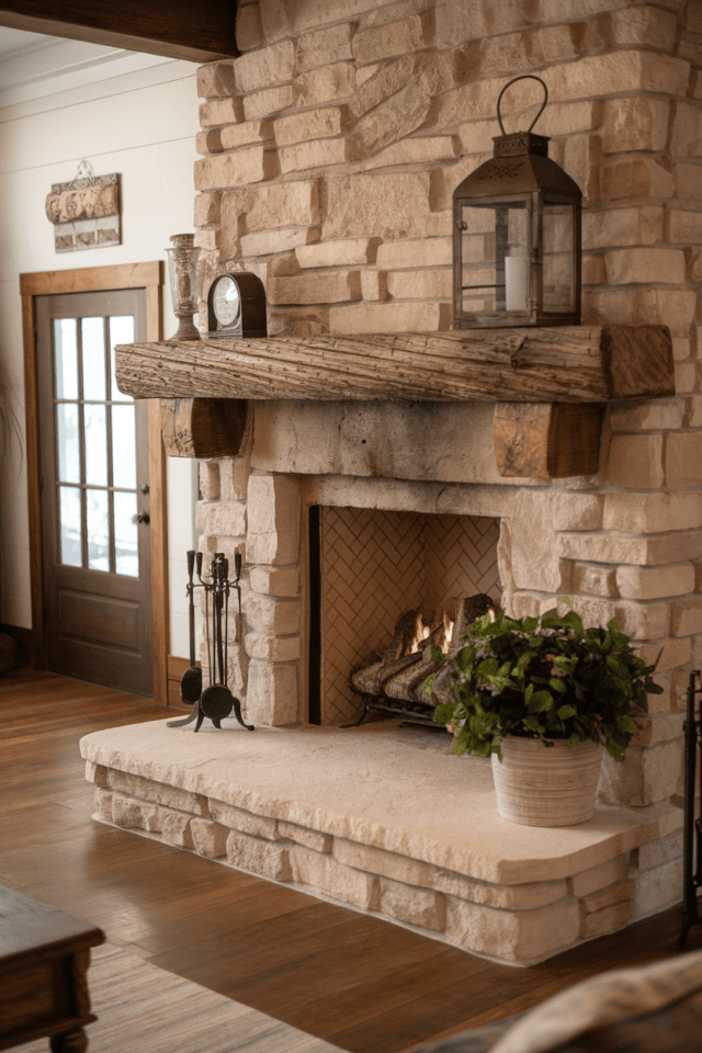 15 Rustic Farmhouse Fireplace Ideas To Warm Up Your Home - The Savvy Folks