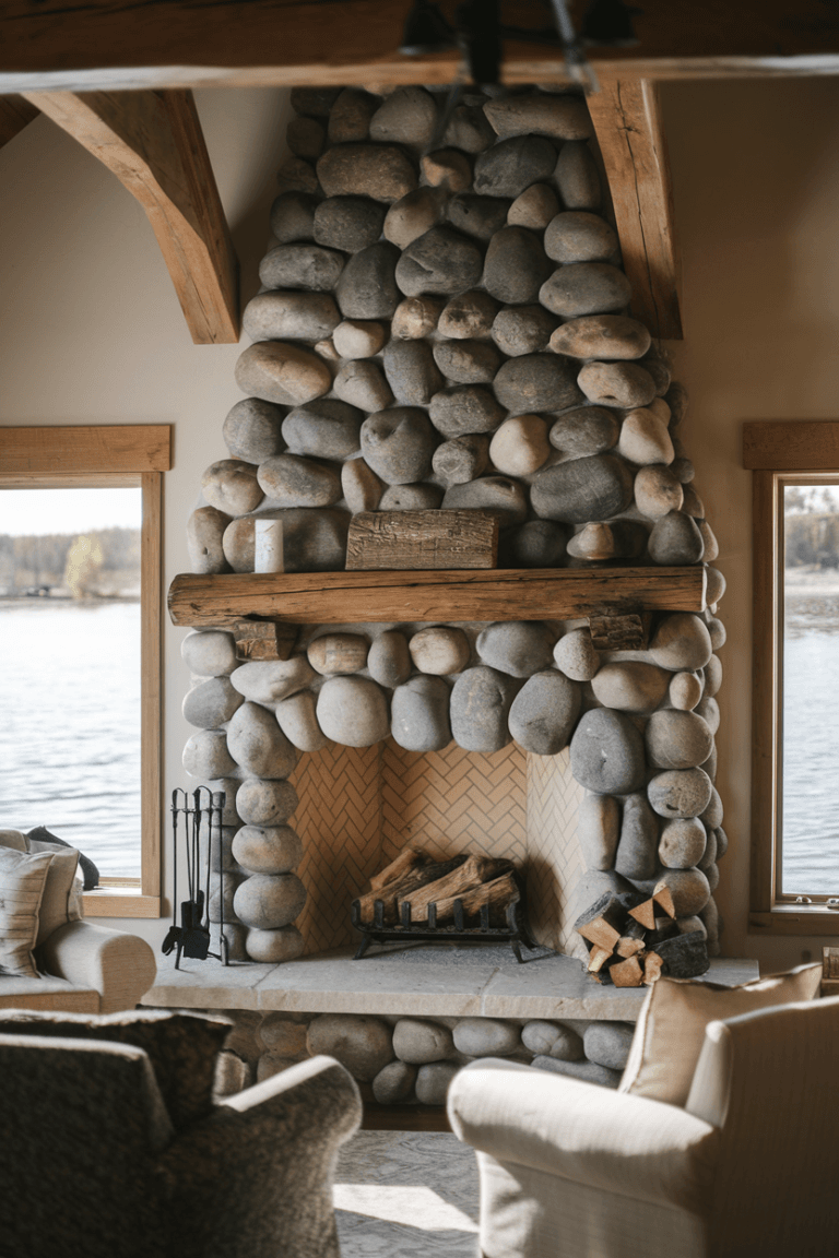 16 Stunning Natural Stone Fireplace Ideas To Transform Your Home - The ...